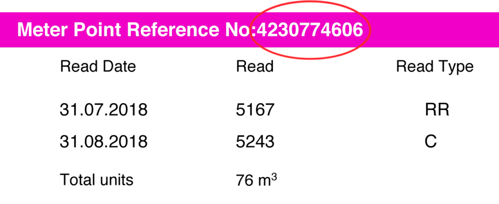 Meter readings - Dyce Energy